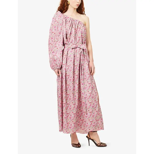 NACKIYE Antiparos Bow-belt Cotton Maxi Dress