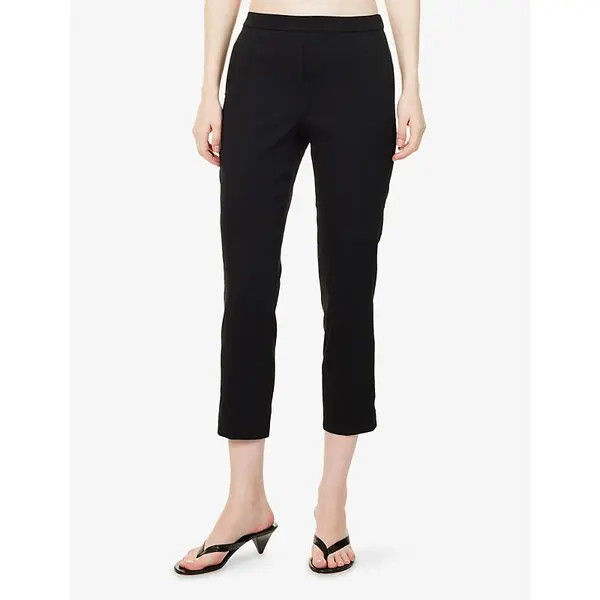 Theory Treeca Pull-on Linen-blend Cropped Trousers
