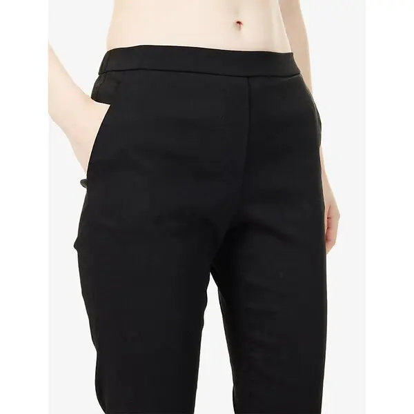Theory Treeca Pull-on Linen-blend Cropped Trousers
