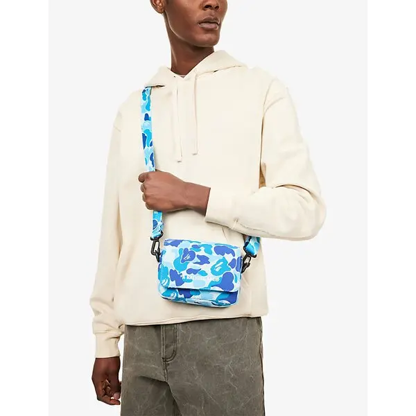 A BATHING APE Woven Camouflage Mini Shoulder Bag