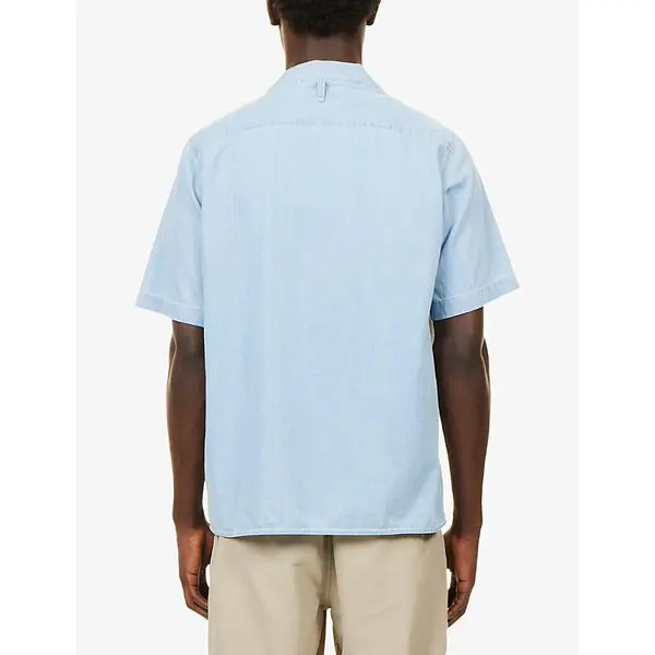 Nn07 Julio Short-sleeve Cotton-twill Shirt - Bleach Indigo