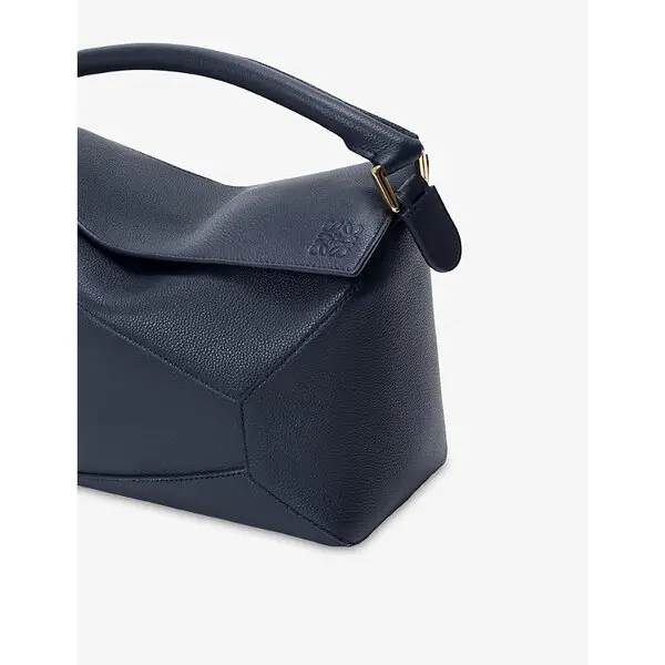 Loewe Puzzle Edge Medium Leather Top-handle Bag - Deep Navy
