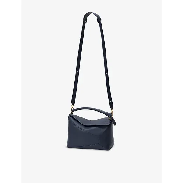 Loewe Puzzle Edge Medium Leather Top-handle Bag - Deep Navy