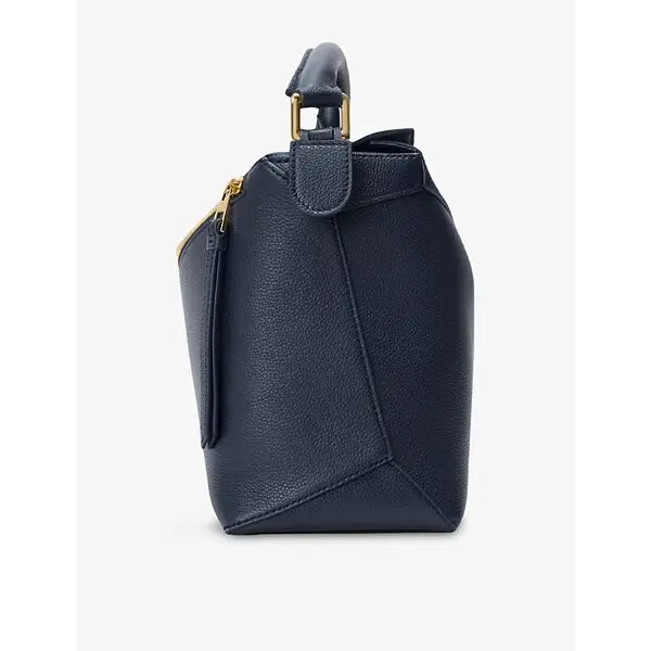 Loewe Puzzle Edge Medium Leather Top-handle Bag - Deep Navy