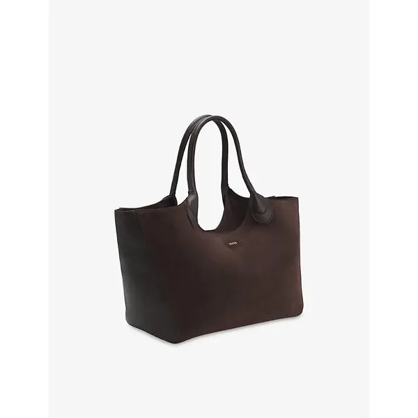 BOSS Logo Embossed Leather Tote Bag