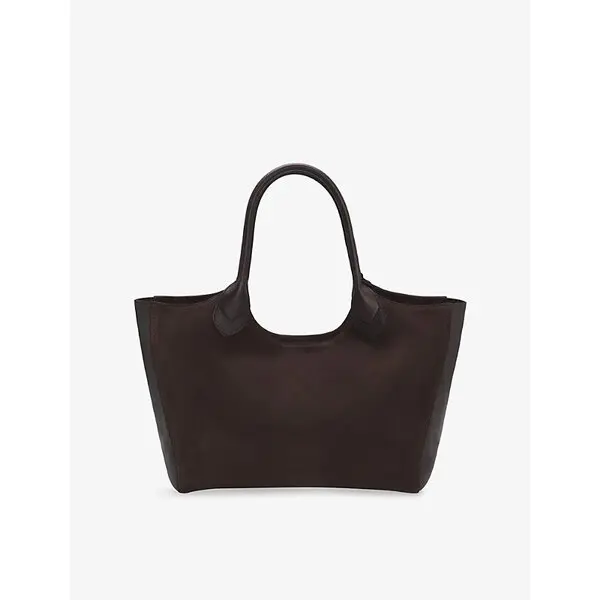 BOSS Logo Embossed Leather Tote Bag