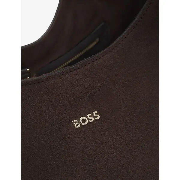 BOSS Logo Embossed Leather Tote Bag