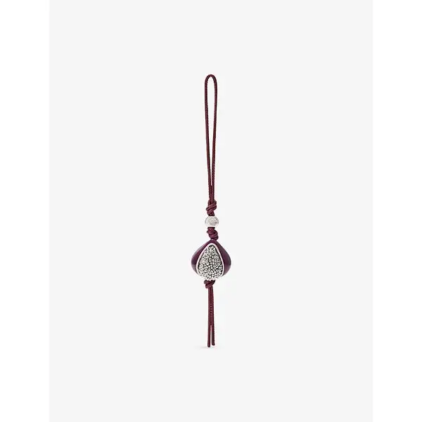 Loewe Fig Brass And Enamel Bag Charm - Purple/silver