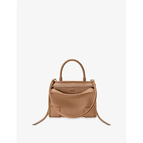 Loewe Amazona 180 Small Leather Top-handle Bag - Mocha