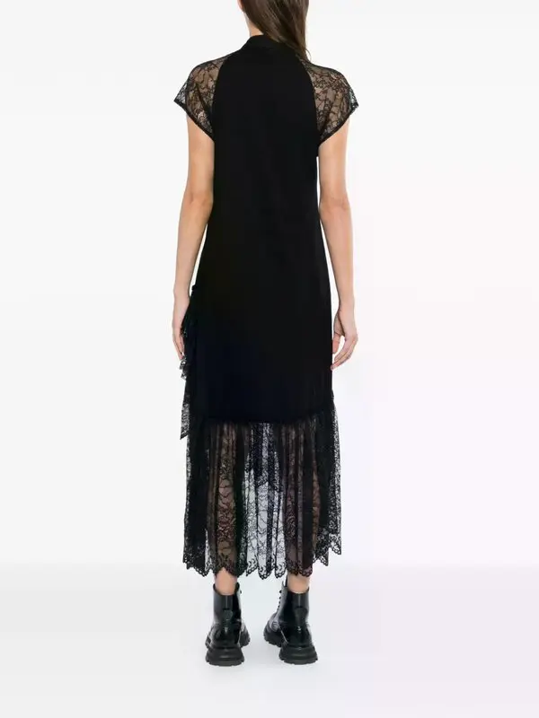 LIMI FEU Lace-panelled Ruffled Dress