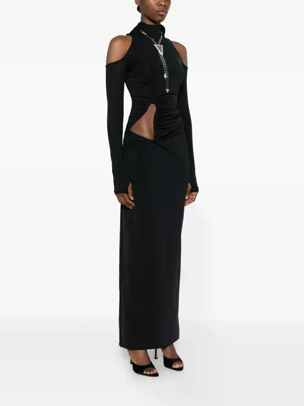 MITILIANE COUTURE Crystal Embellishment Cut-out Maxi Dress