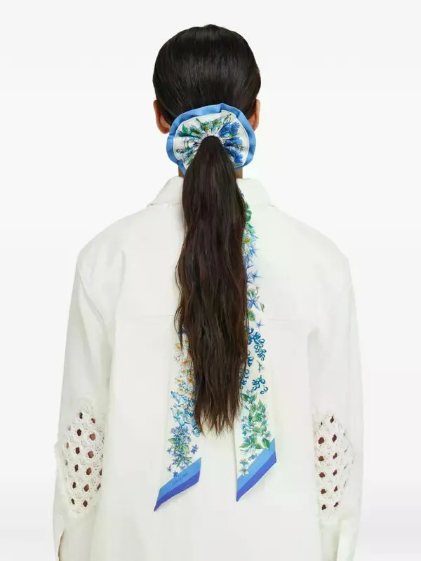 FERRAGAMO Silk Floral Print Scrunchie