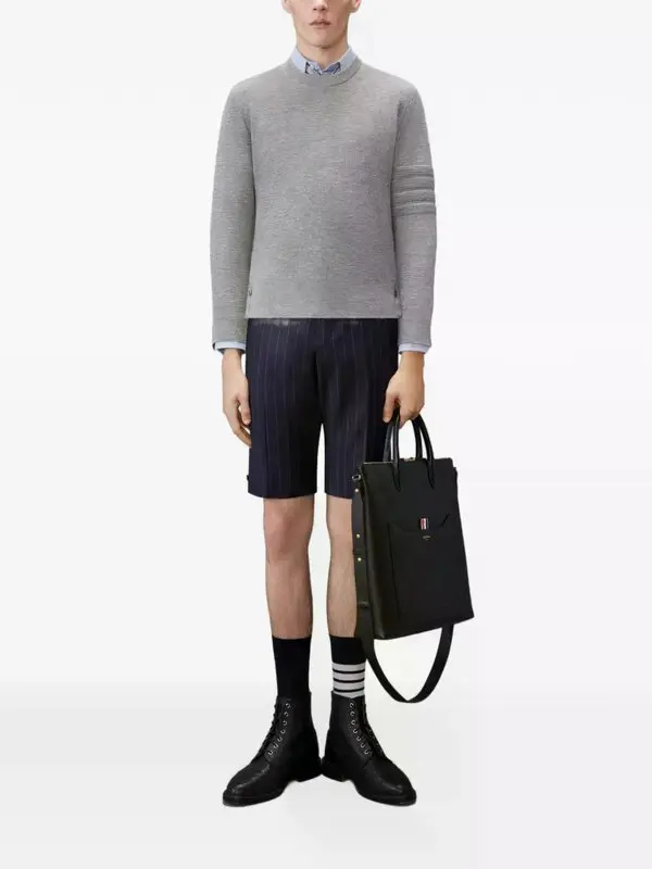 Thom Browne 4-bar Ottoman Milano-stitch Crew Neck Sweater
