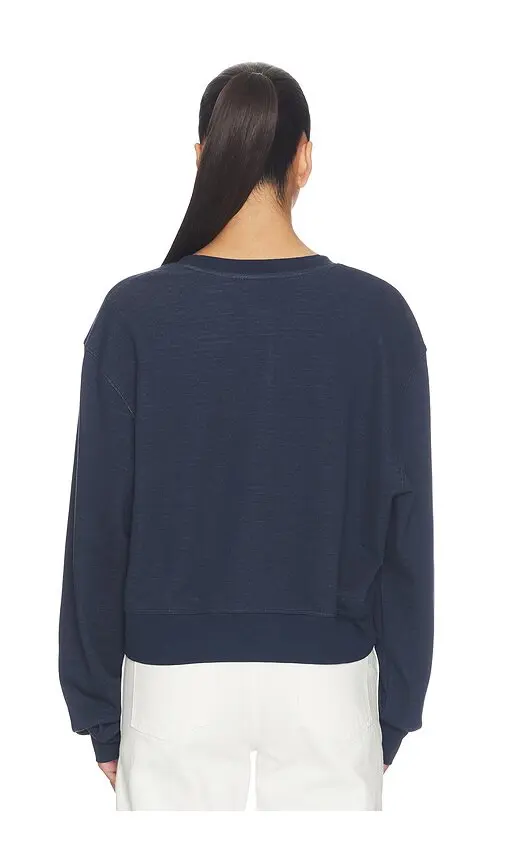 FRAME The Striped Cuff Sweatshirt - Navy