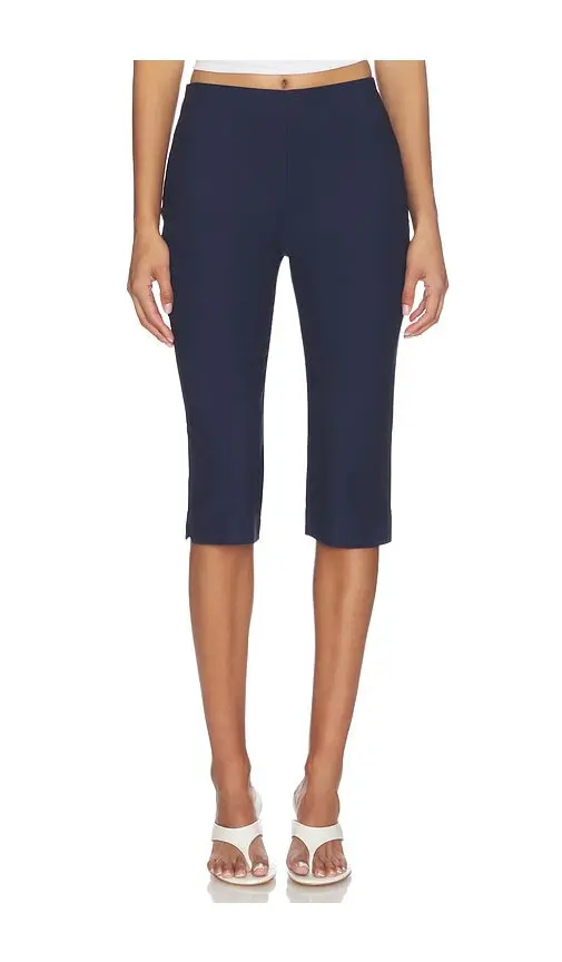 MAUDE CLUB Layla Cropped Twill Pants - Navy
