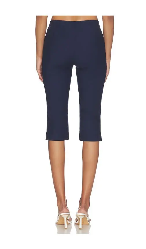 MAUDE CLUB Layla Cropped Twill Pants - Navy