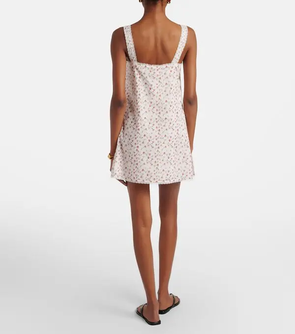 Posse Charlotte Floral Cotton Mini Dress - Pink