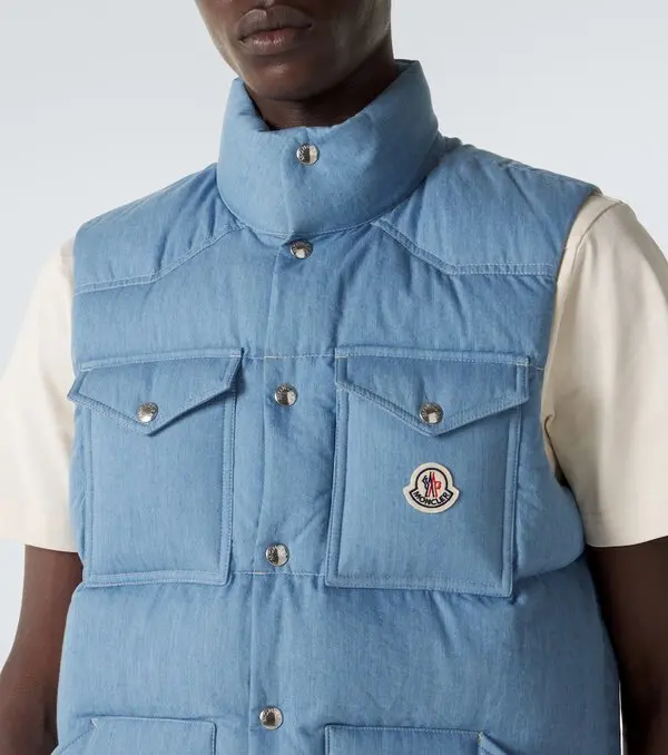 Moncler Ervional Denim Down Vest