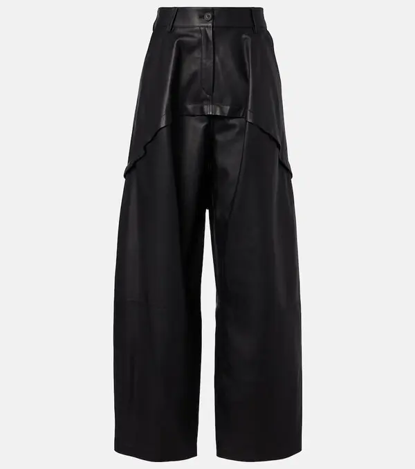Loewe Paneled Wide-leg Leather Trousers