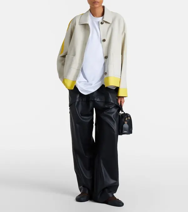 Loewe Paneled Wide-leg Leather Trousers