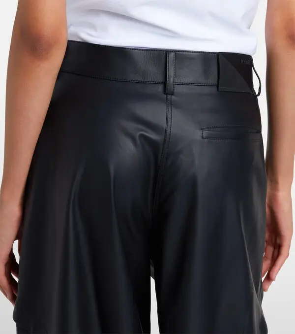 Loewe Paneled Wide-leg Leather Trousers
