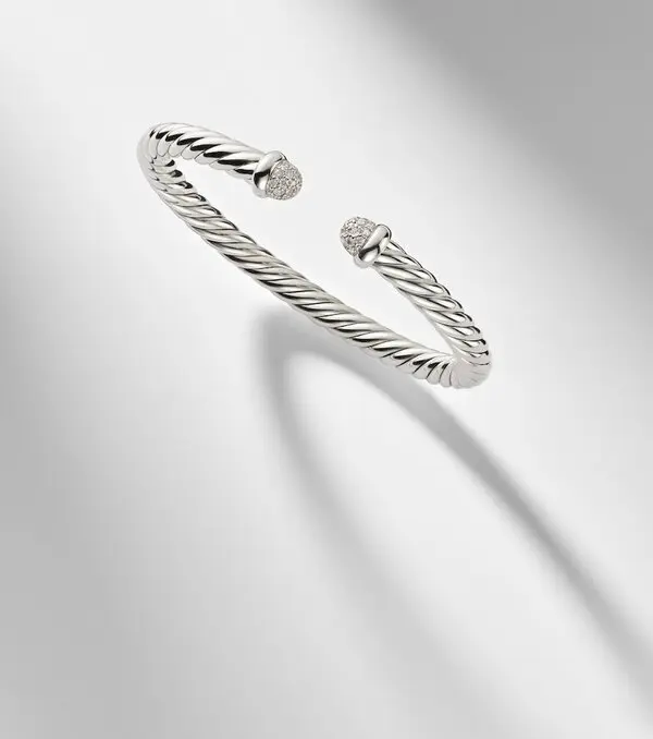 David Yurman Cable Flex Sterling Bracelet With Diamonds