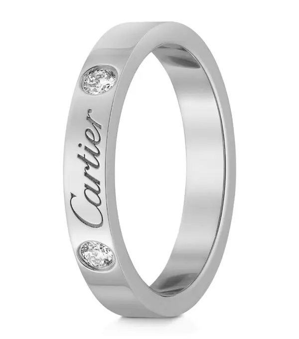 Cartier Platinum And Diamond C De Wedding Band