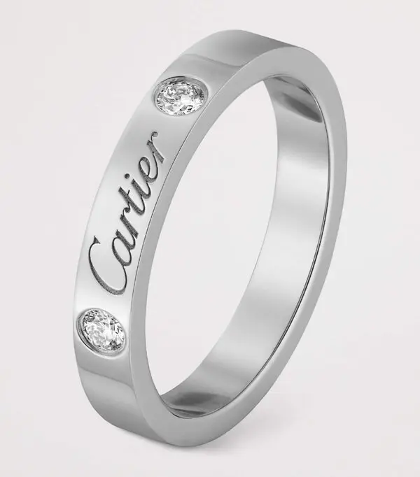 Cartier Platinum And Diamond C De Wedding Band