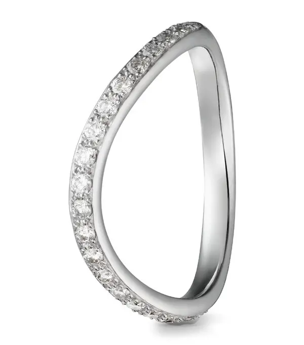 Cartier Platinum And Diamond Trinity Ruban Wedding Band - Silver