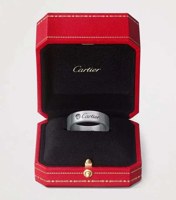 Cartier Platinum And Diamond Wedding Band - Silver