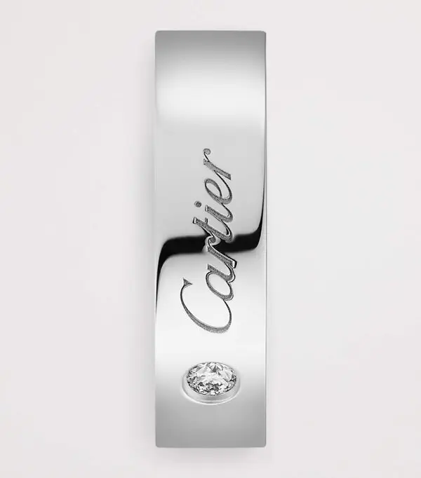 Cartier Platinum And Diamond Wedding Band - Silver