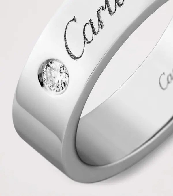 Cartier Platinum And Diamond Wedding Band - Silver