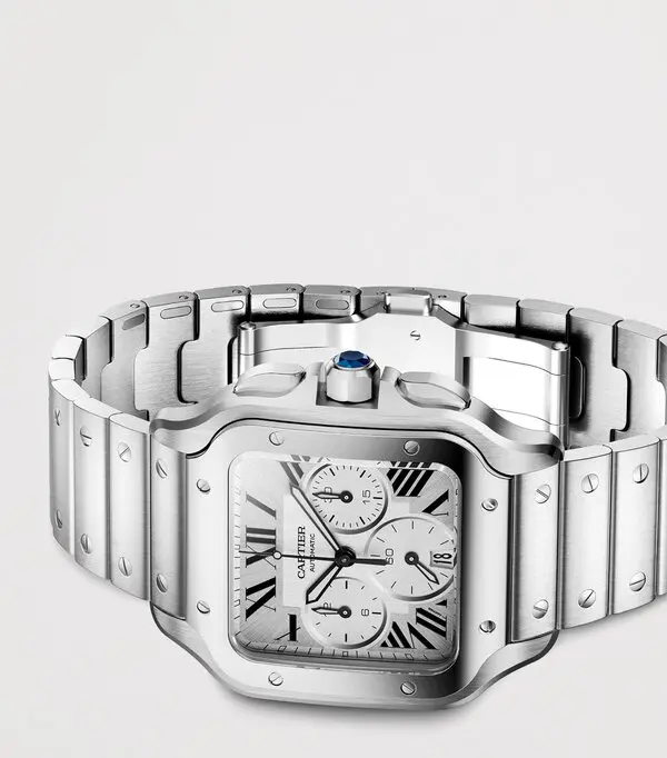 Cartier Santos De Chronograph Watch In Stainless Steel