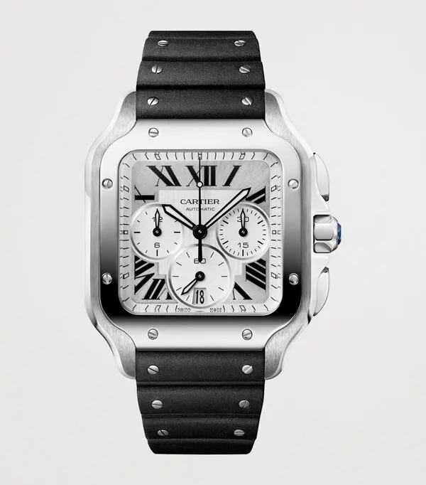 Cartier Santos De Chronograph Watch In Stainless Steel