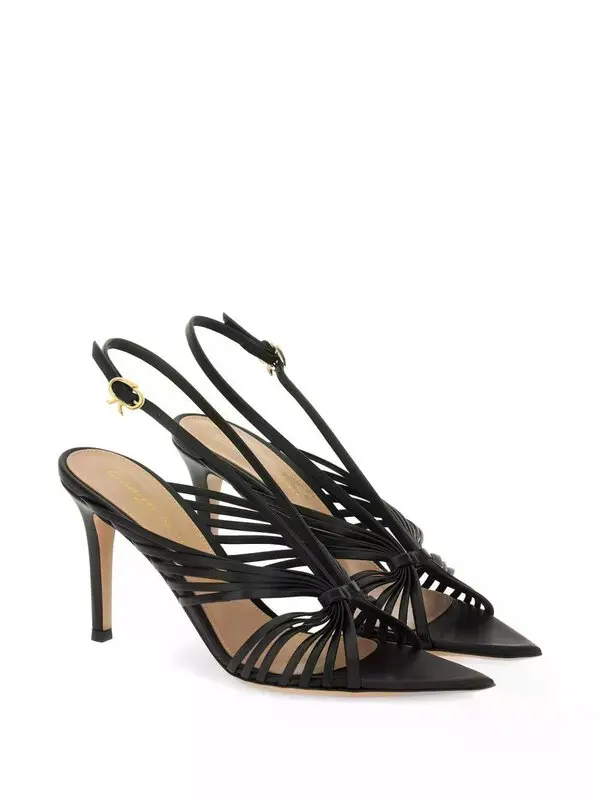 GIANVITO ROSSI Leather Pointed Toe Stiletto Sandals