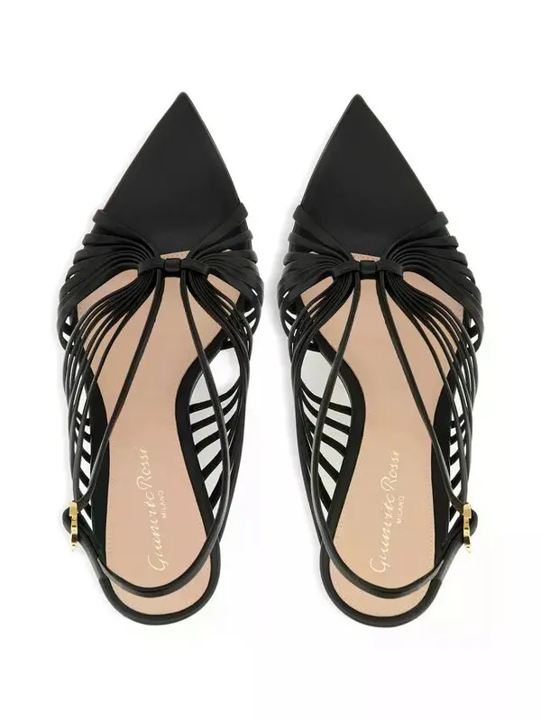 GIANVITO ROSSI Leather Pointed Toe Stiletto Sandals