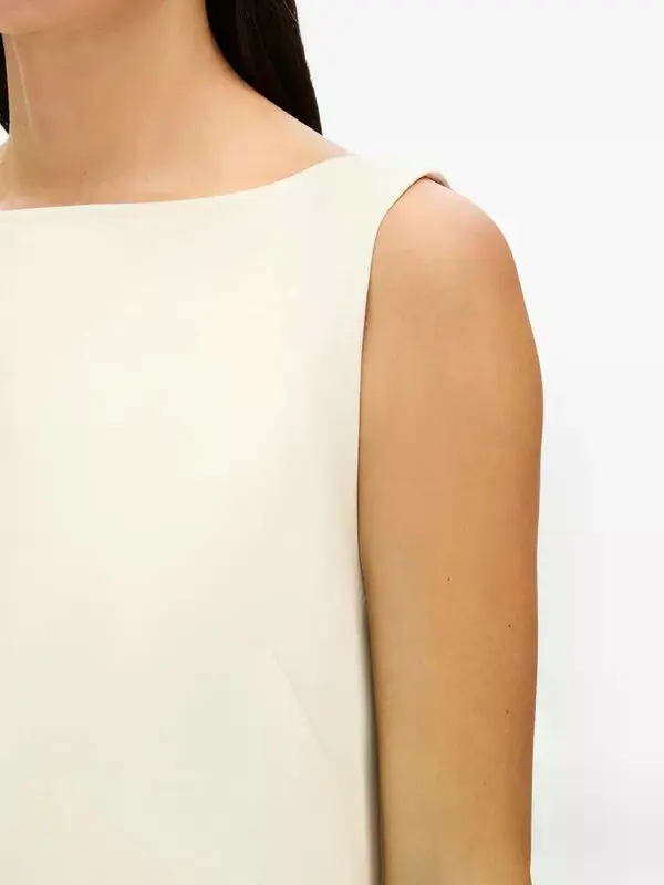 Another Tomorrow Double-face Sheath Midi Dress