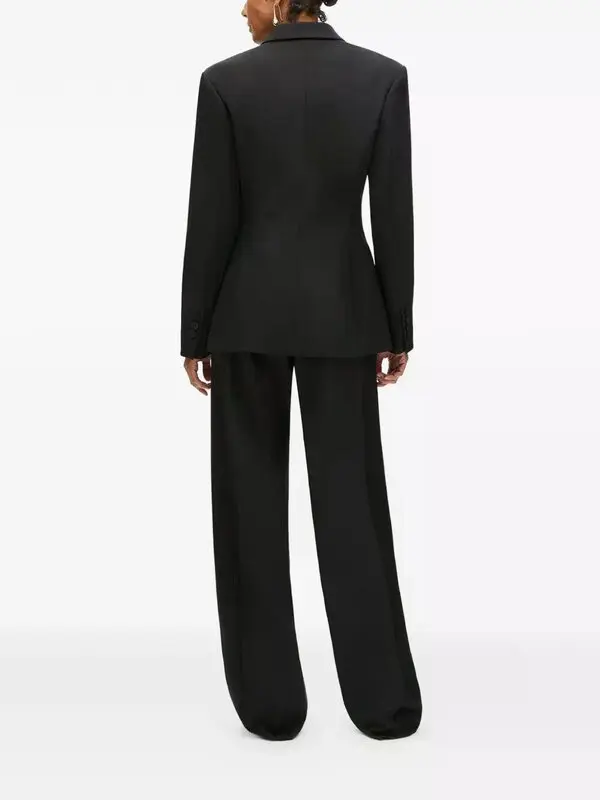 Another Tomorrow Satin-lapel Double-breasted Jacket