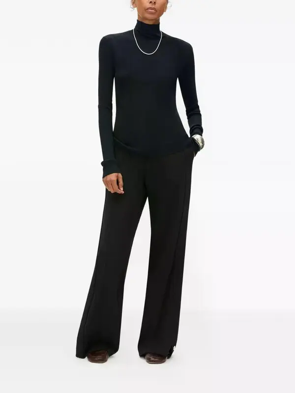 Another Tomorrow Ribbed Turtleneck Long Sleeve Sweater