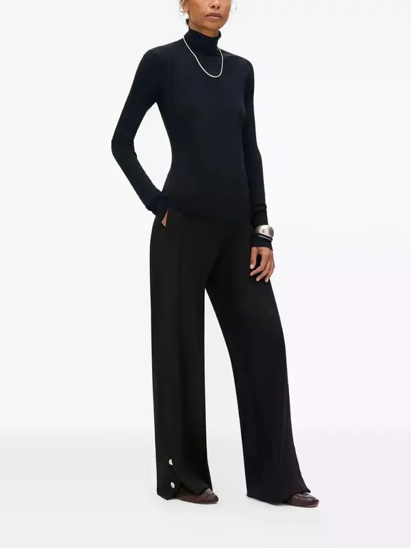 Another Tomorrow Ribbed Turtleneck Long Sleeve Sweater