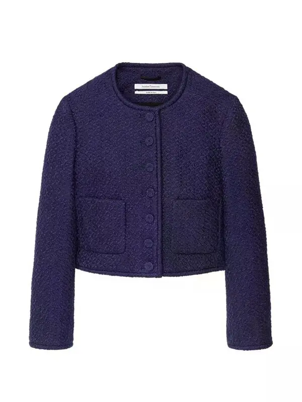 Another Tomorrow Cropped Tweed Jacket