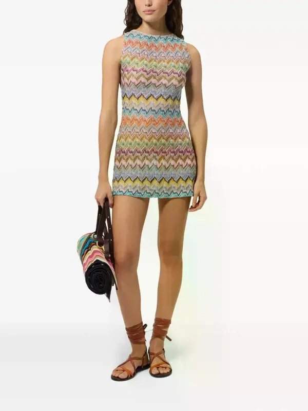 Missoni Zigzag Knit Mini Dress - Blue