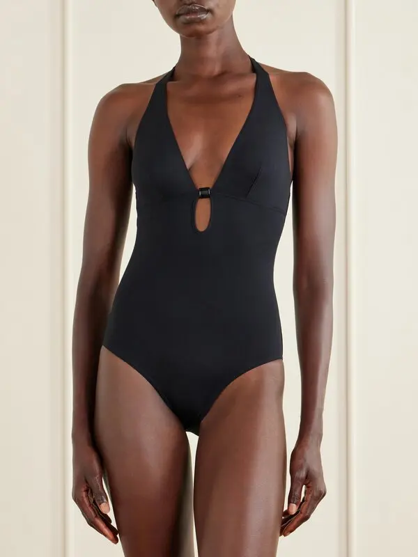 ERES Harmony Embellished Halterneck One-piece Swimsuit - Black