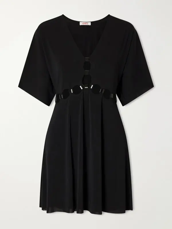 ERES Connection Cutout Jersey Mini Dress - Black