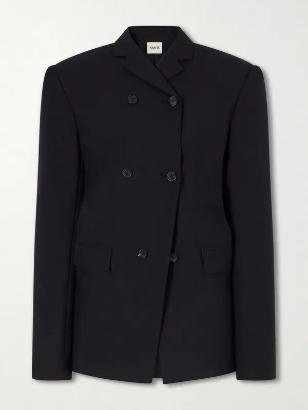 Khaite Rolo Double-breasted Wool And Silk-blend Blazer