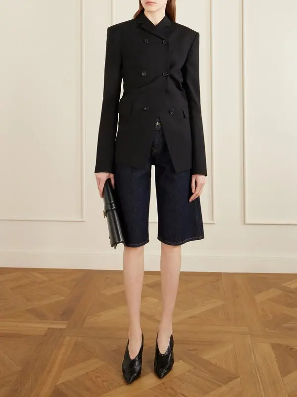 Khaite Rolo Double-breasted Wool And Silk-blend Blazer