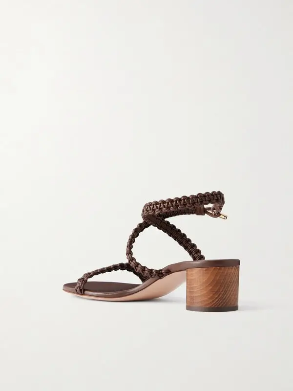 GIANVITO ROSSI Ubud 45 Braided Leather Sandals