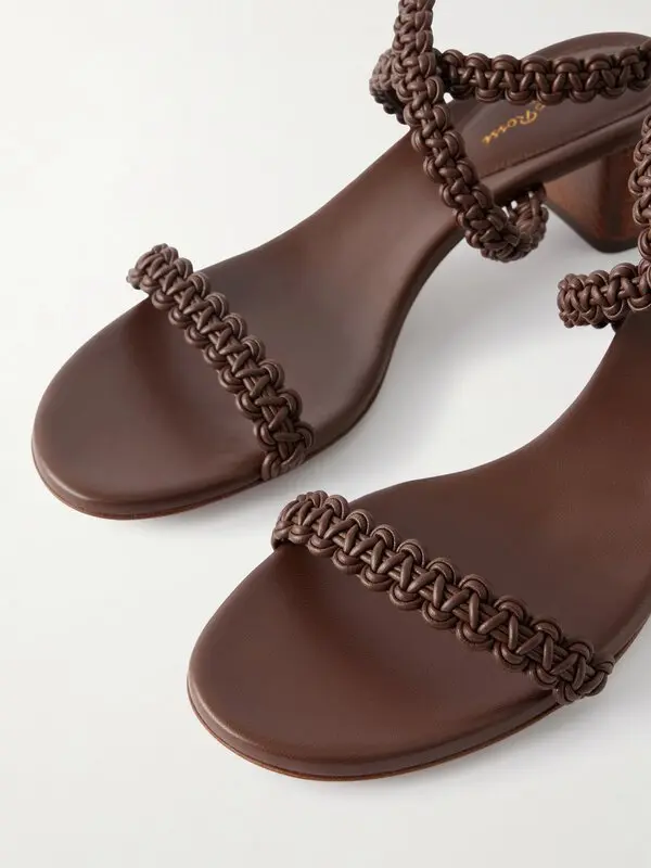 GIANVITO ROSSI Ubud 45 Braided Leather Sandals