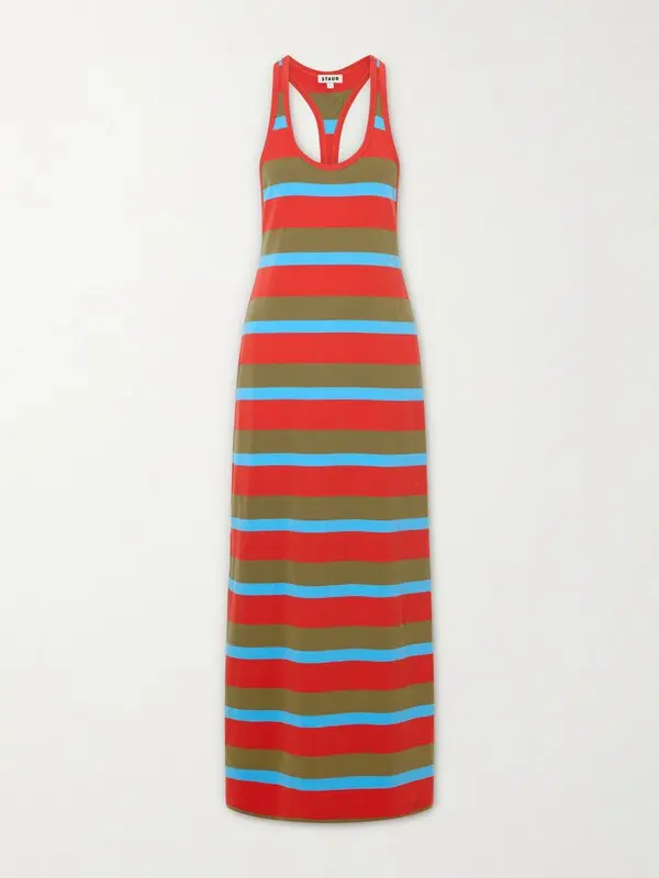 Staud Encino' Striped Cotton-blend Maxi Dress - Multi