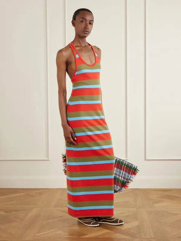 Staud Encino' Striped Cotton-blend Maxi Dress